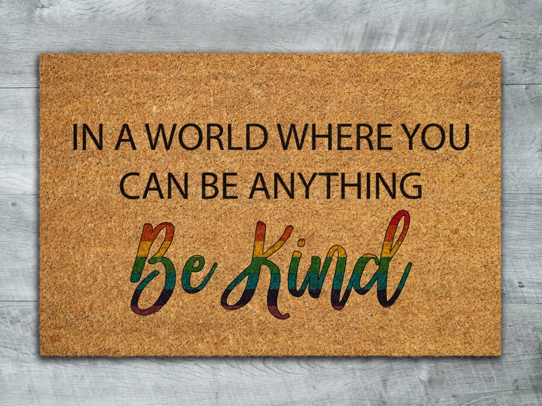Be Kind Rainbow Door Mat, Rainbow Welcome Coir Door Mats, Funny Doormat ...