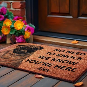 Personalized Doormat From Your Photo, No Need to Knock Boxer Doormats ...