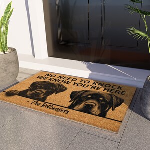 Rottweiler Door Mat, Rottweiler We Know You ARE Here Rottweilers Dogs ...