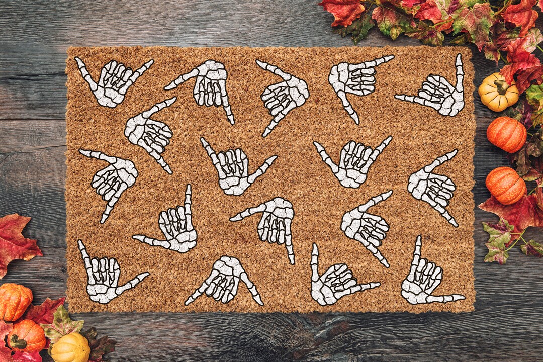 Halloween Skeleton Hands, Coir Door Mat, Welcome Mat, Front Door Mat ...