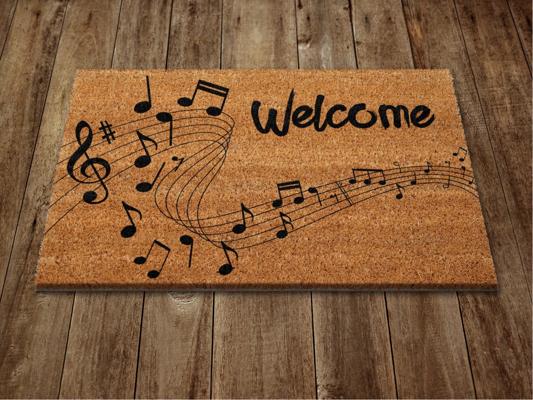 Music Notes Door Mat, Music Welcome Door Mat, Funny Doormat, Welcome ...
