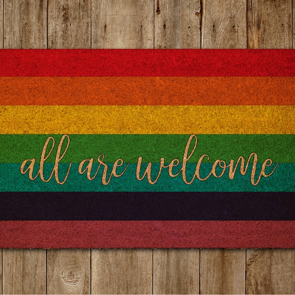 Rainbow Doormat - Etsy