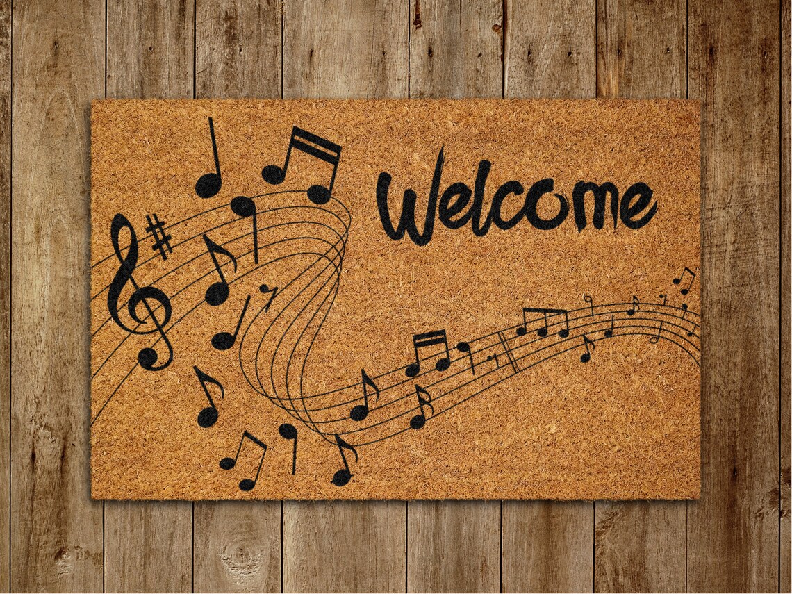 Music Notes Door Mat Music Welcome Door Mat Funny Doormat - Etsy