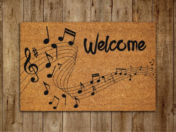 Music Notes Door Mat Music Welcome Door Mat Funny Doormat - Etsy