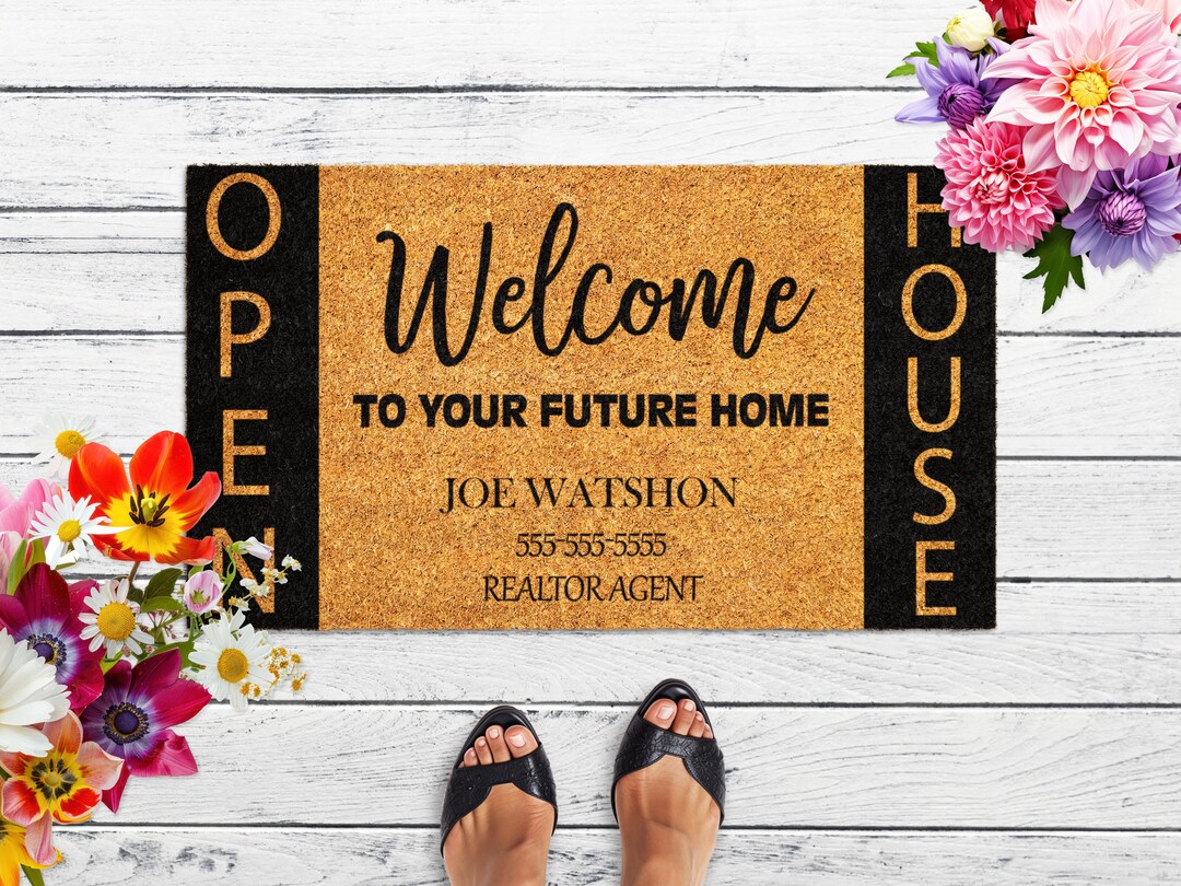 Realtor Custom Doormat Open House Doormat Realtor Doormat Business ...
