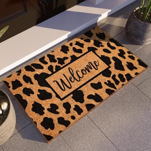 Cow Pattern Doormat, Boho Decor, Cow Print Boho Rug, Welcome Front Door ...