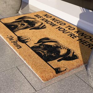 Boxer Doormat, the Boxer Door Mat, No Need to Knock Boxer Doormats ...