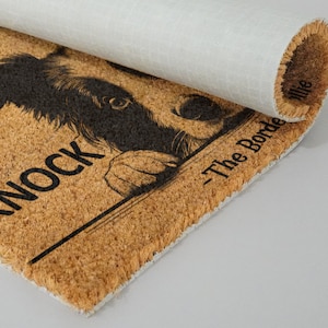 Border Collie Peekaboo Doormat, Border Collie Peekaboo Mat, No Need to ...