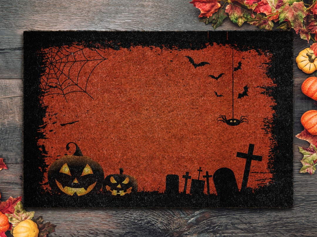 Halloween Bloody Night Coir Door Mat, Welcome Halloween Front Door Mat ...