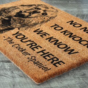 Cocker Spaniel Door Mat, the Cocker Spaniel We Know You ARE Here Spring ...
