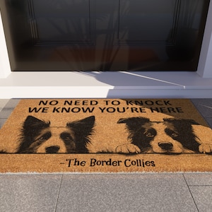 Border Collie Peekaboo Doormat, Border Collies Peekaboo Mats, No Need ...