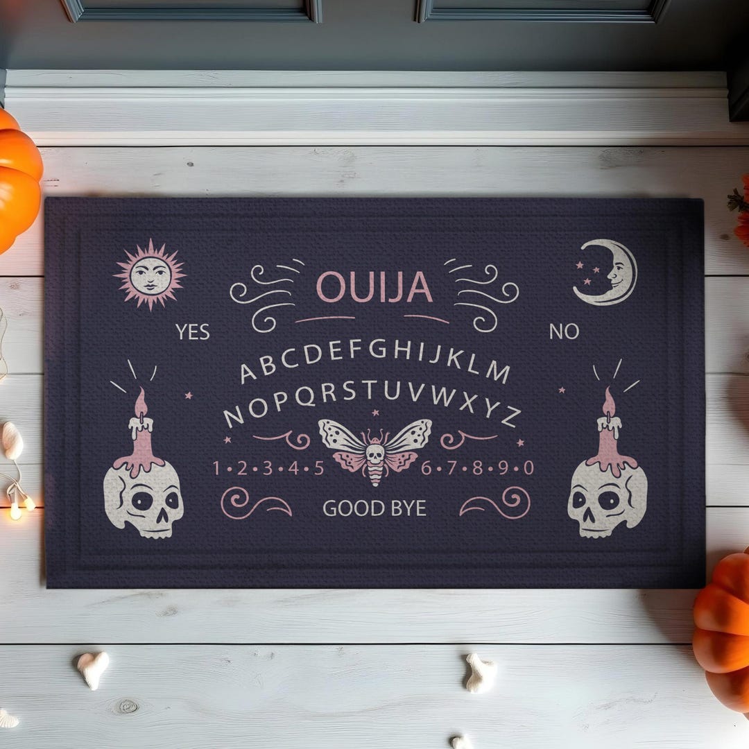 Halloween Ouija Board Mat, Welcome Halloween Mats Halloween Skeleton ...