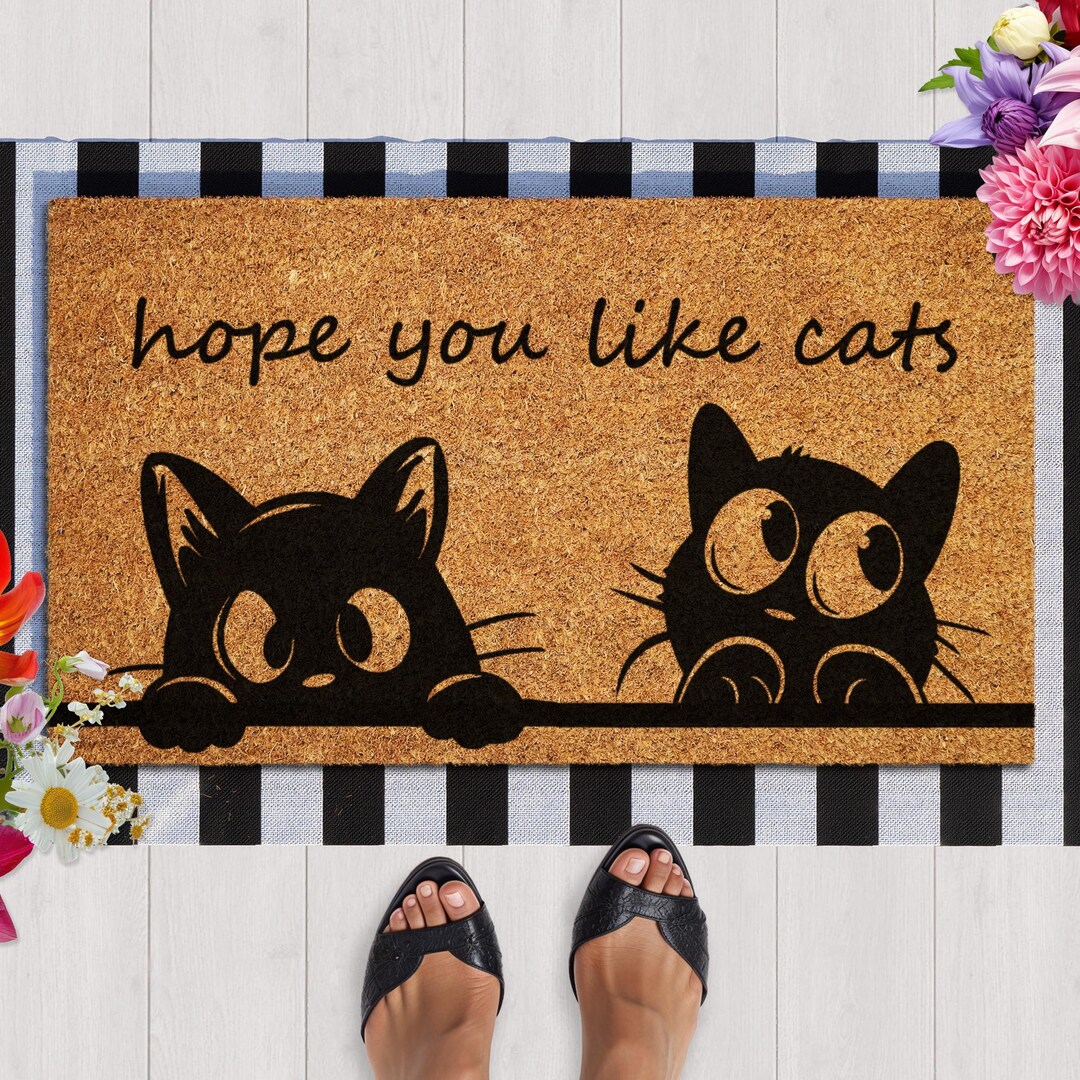 Hope You Like Cats, Cats Peekaboo, Hope You Like Cats Doormat, Welcome ...