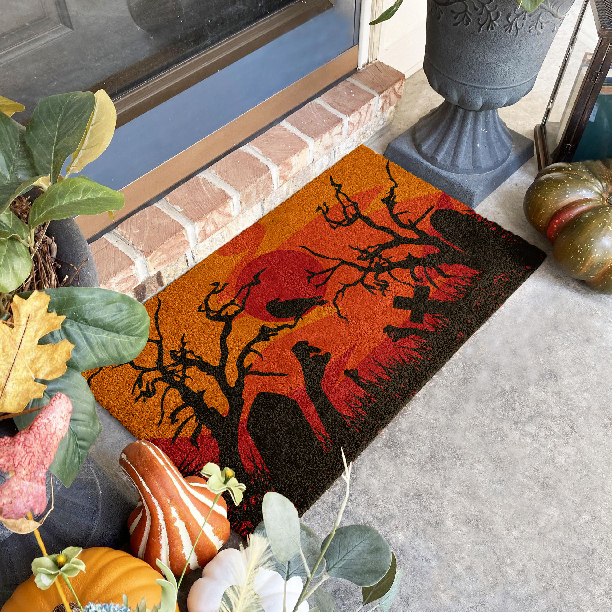 Halloween Scary Night, Coir Door Mat, Welcome Mat, Front Door Mat ...
