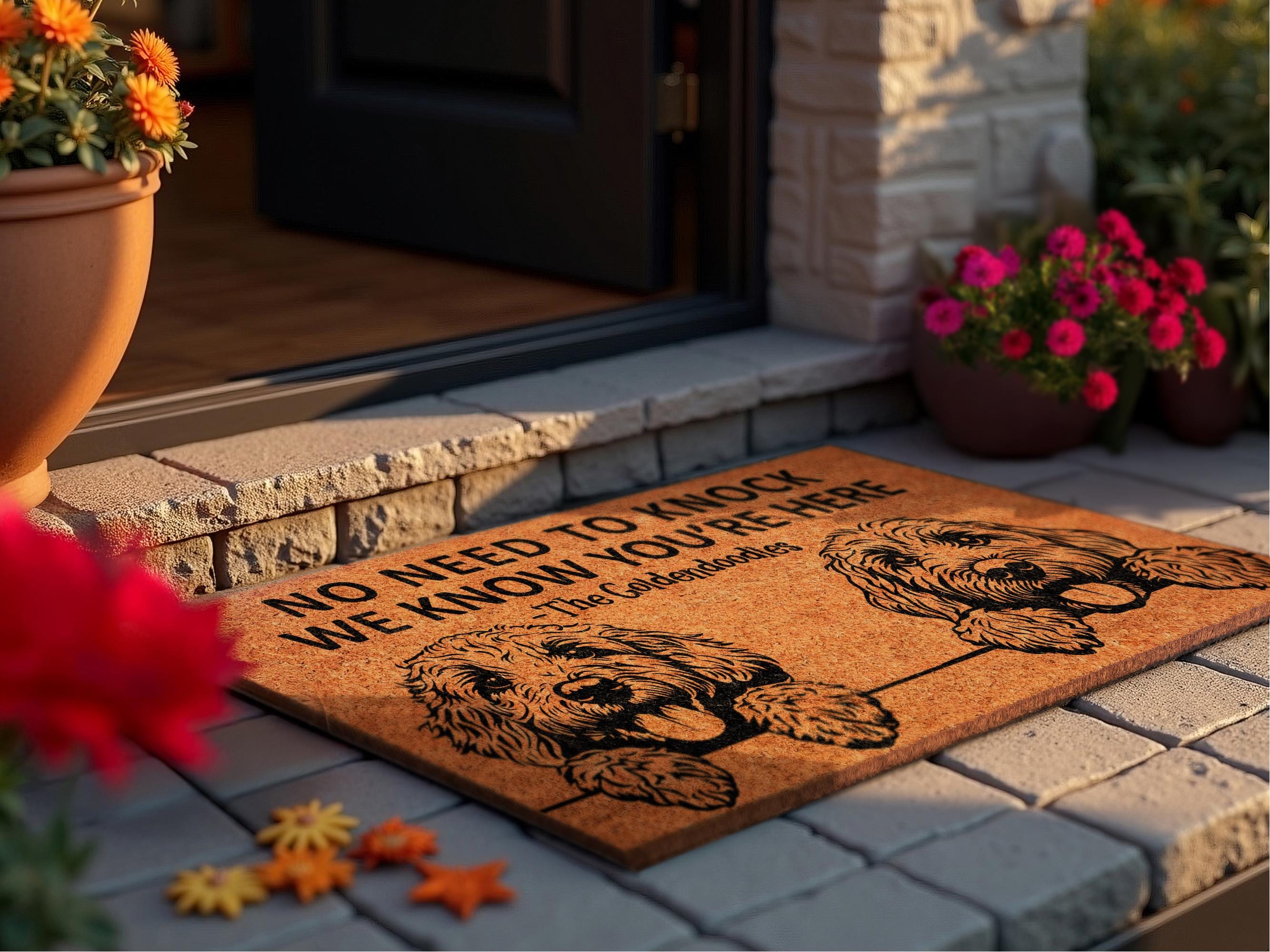 Golden Doodle Doormat, the Golden Doodle Mat, No Need to Knock Doormats ...