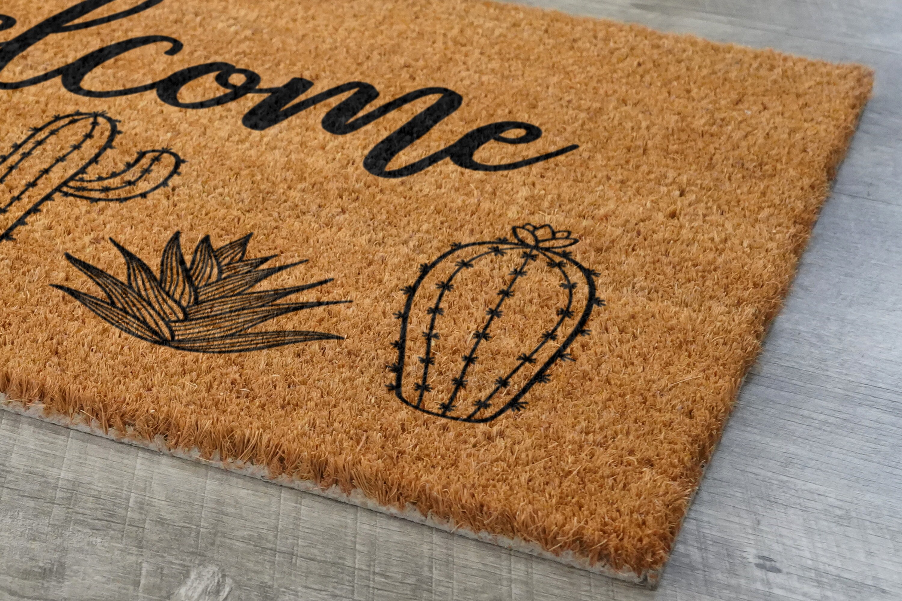 Welcome Cactus Mat, Welcome Cactus Coir Doormats, Cactus Doormats ...