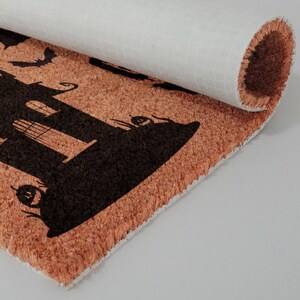 Spooky Greetings Door Mat, Ghost House Welcome Funny Halloween Coir Mat ...