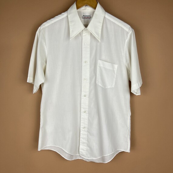 Vintage Mens Size XL 46 inch Chest White Button Up Dr… - Gem