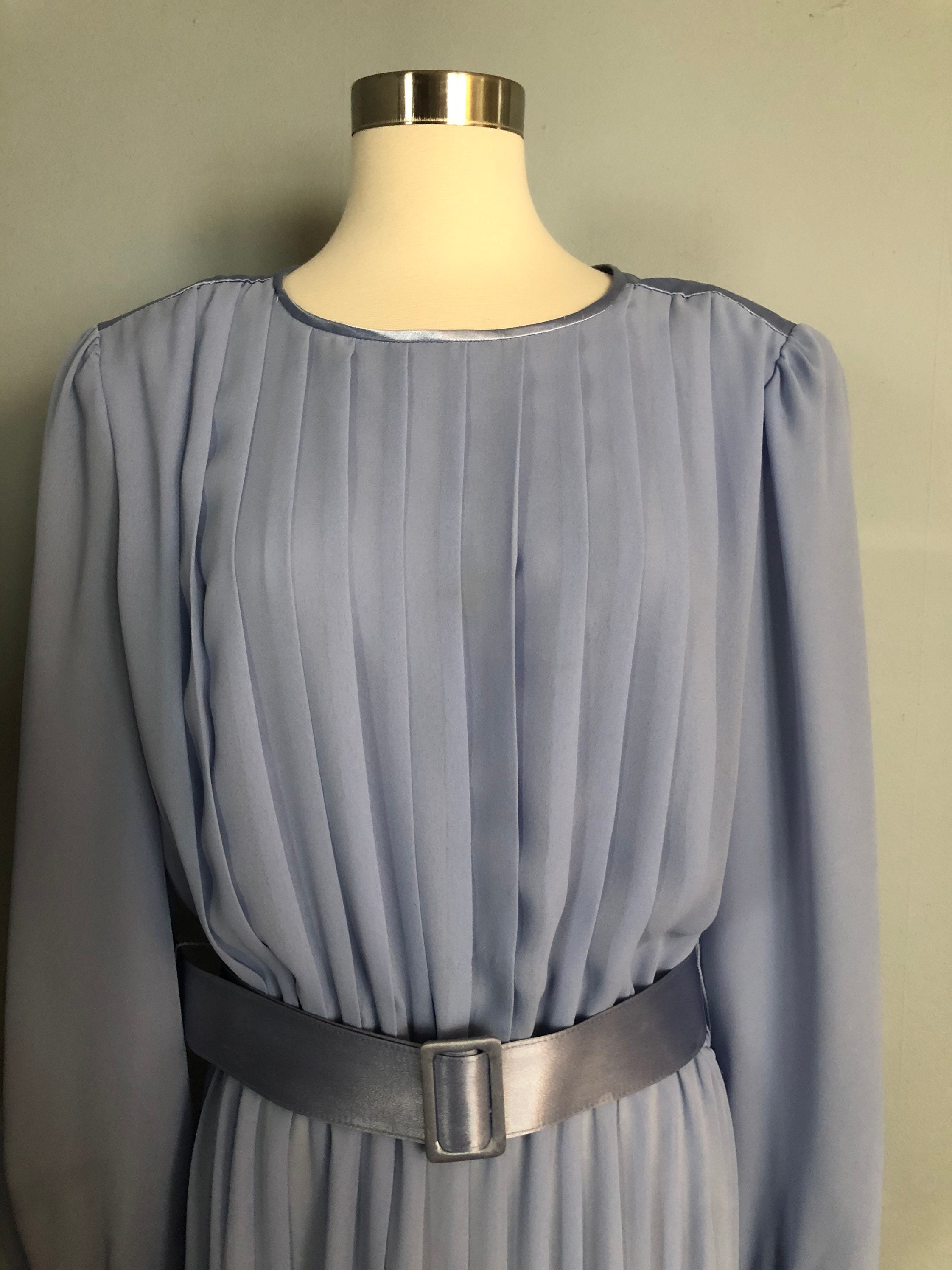 Vintage Periwinkle Modest Secretary Dress - Etsy