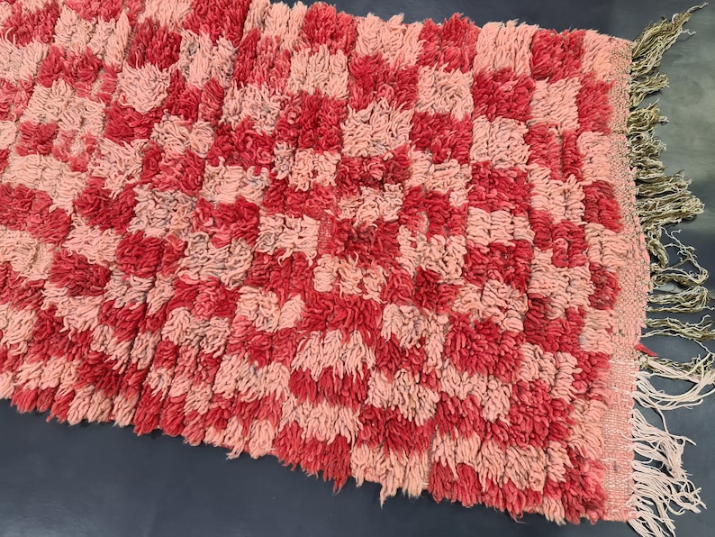 Vintage Moroccan Rug Handmade Moroccan Runner Rug Faded Red - Etsy