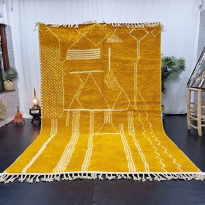 SPECTACULAR WOOL RUG for Your Living Room, Moroccan Mustard Rug ...