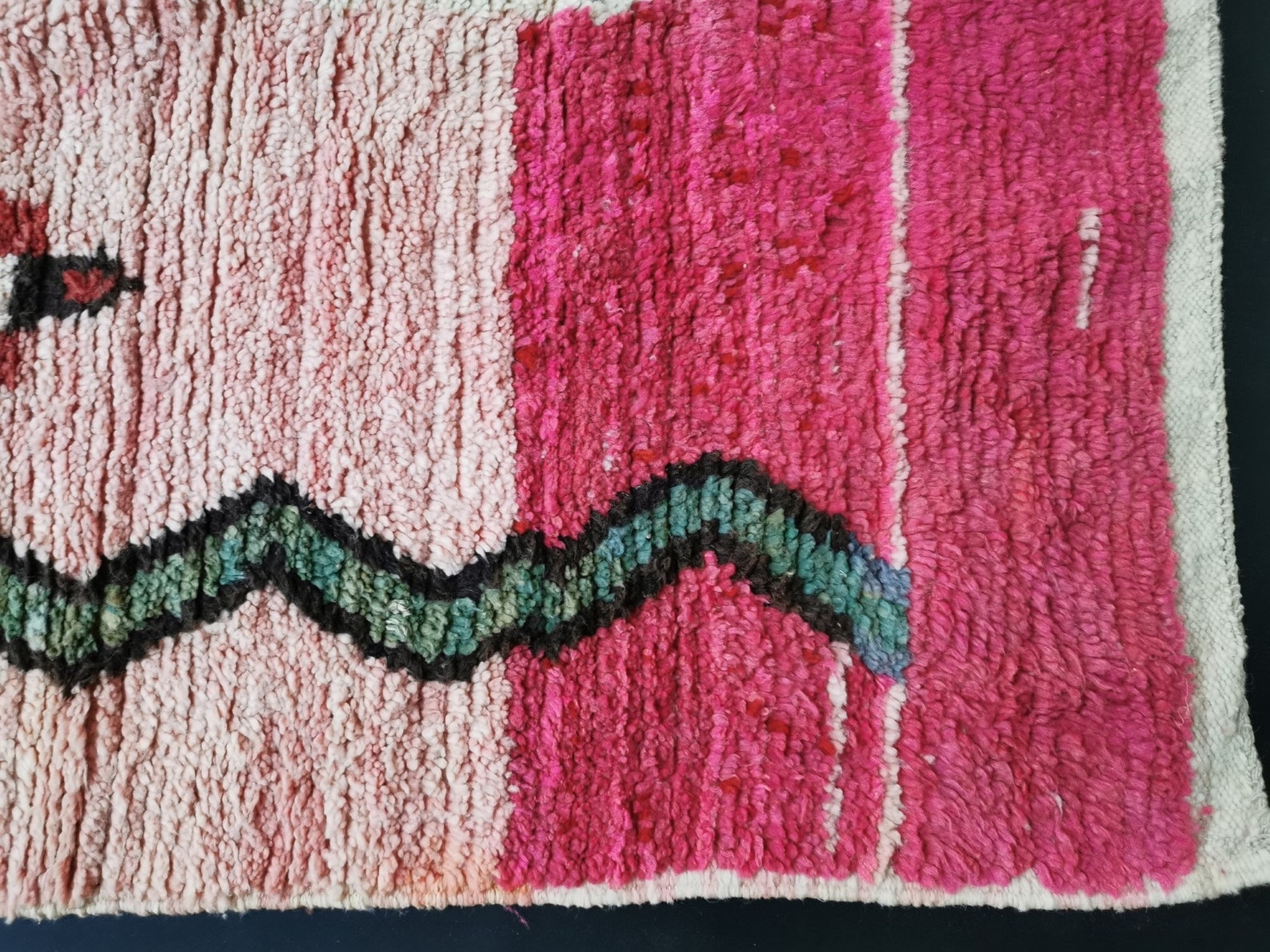 SHEEP WOOL RUG Moroccan Rug Area Tribal Symbols Carpet | Etsy