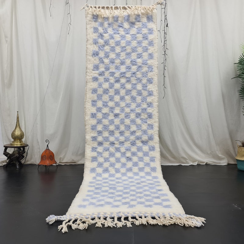 Checkered Rug Runner - Etsy