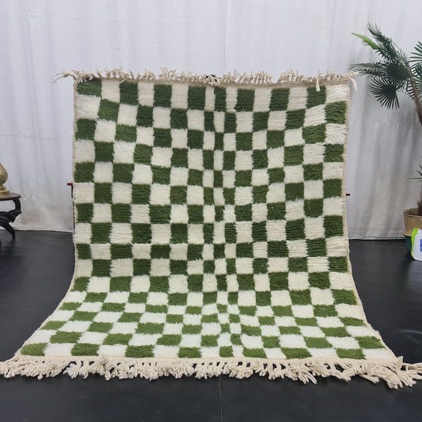 Small Green Checkered Rug - Etsy