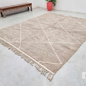 TAUPE MOROCCAN RUG, Handmade Made to Order Rug, White Diamonds Berber ...