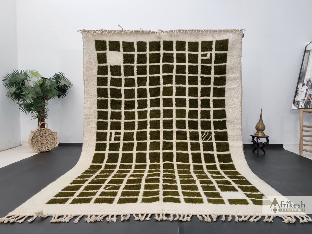 OLIVE GREEN RUG, Moroccan Area Rug, Custom Berber Handmade Rug ...