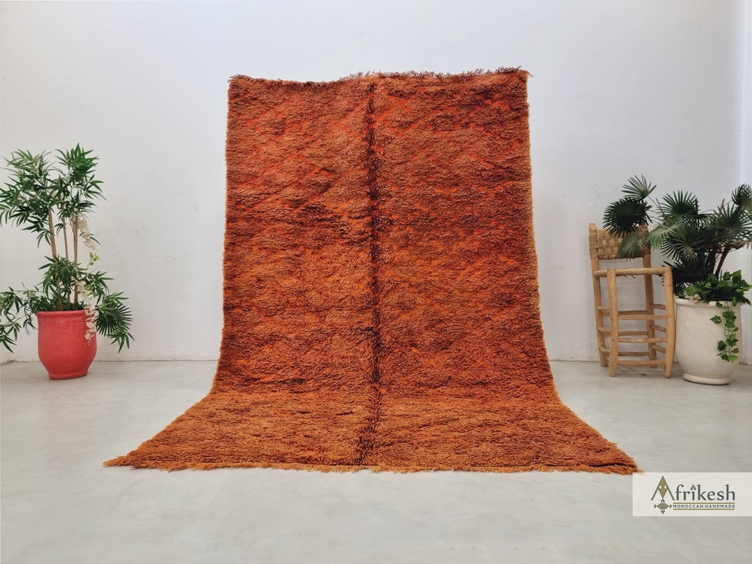 RICH Handmade Brown CARPET, Authentic Woven Moroccan Rug 6x9, VINTAGE ...