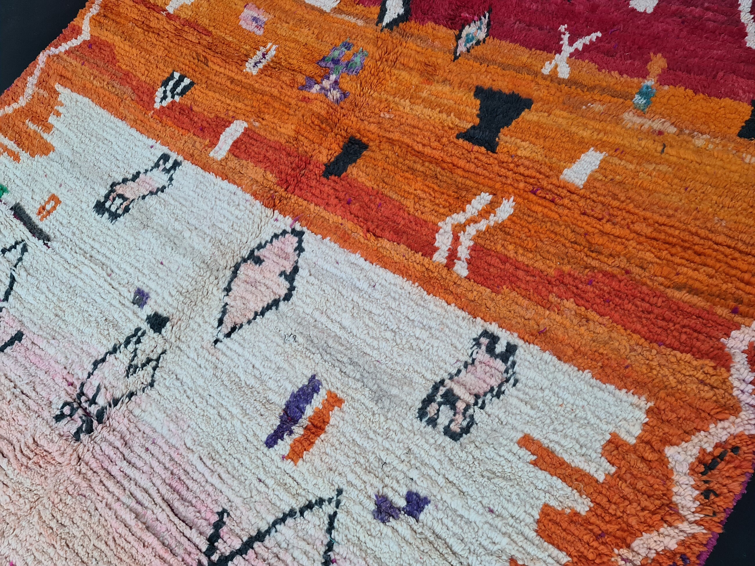 SHEEP WOOL RUG Moroccan Rug Area Tribal Wool Carpet Vintage | Etsy