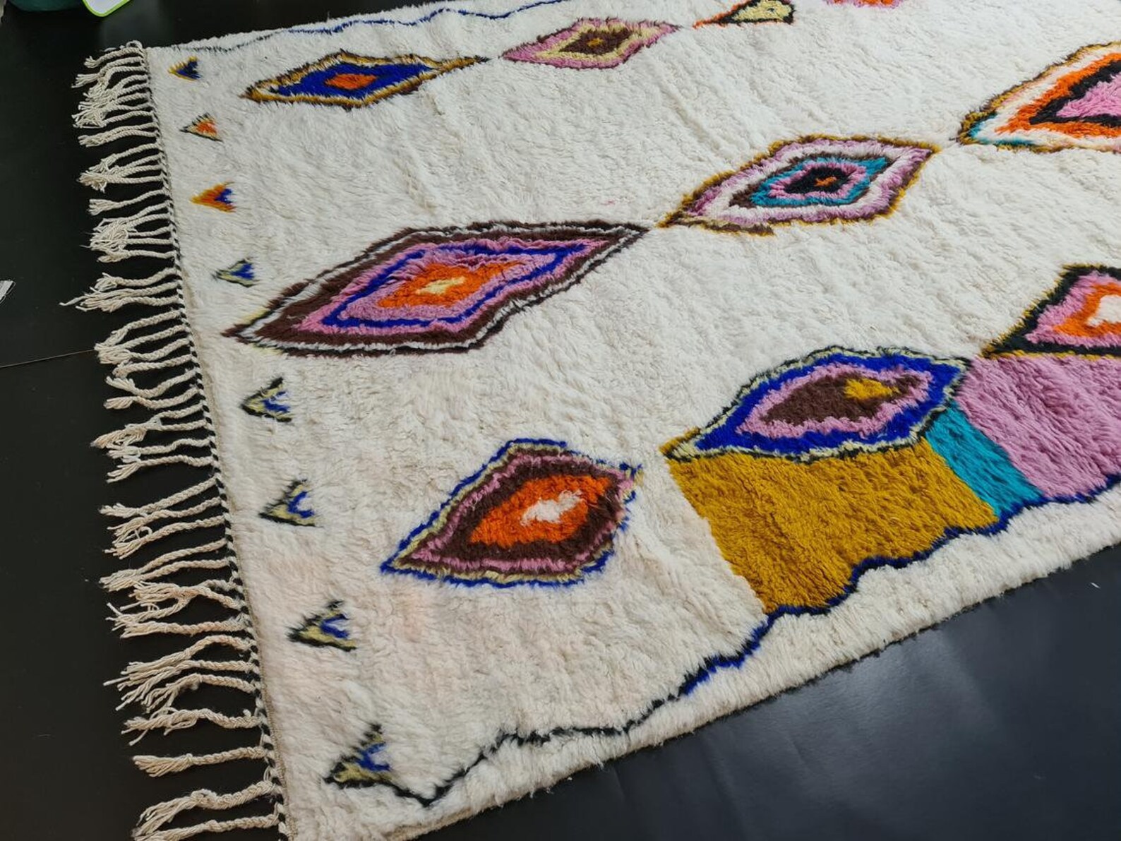 MOROCCAN AZILAL RUG Moroccan Handmade Rug White Wool Rug - Etsy