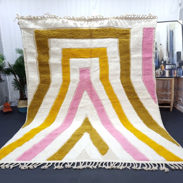 Pink and Yellow Rug - Etsy