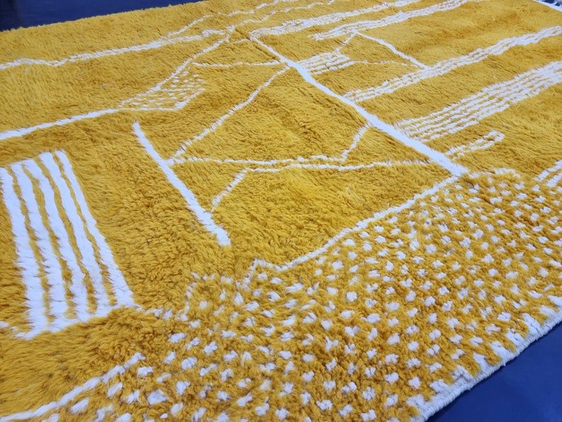 SPECTACULAR WOOL RUG for Your Living Room, Moroccan Mustard Rug ...