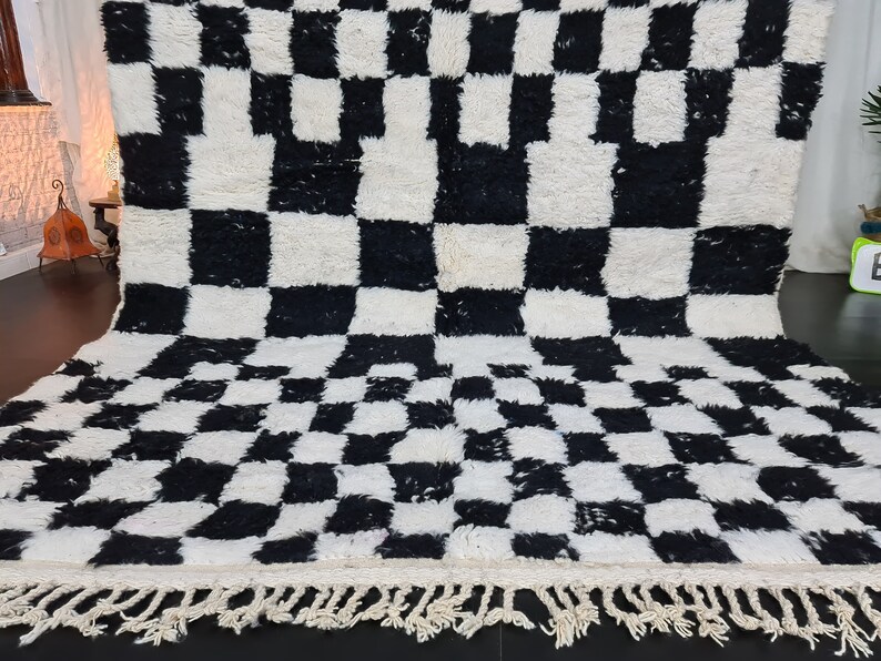 HANDMADE MOROCCAN RUG Moroccan Wool Carpet Checkered Rug - Etsy
