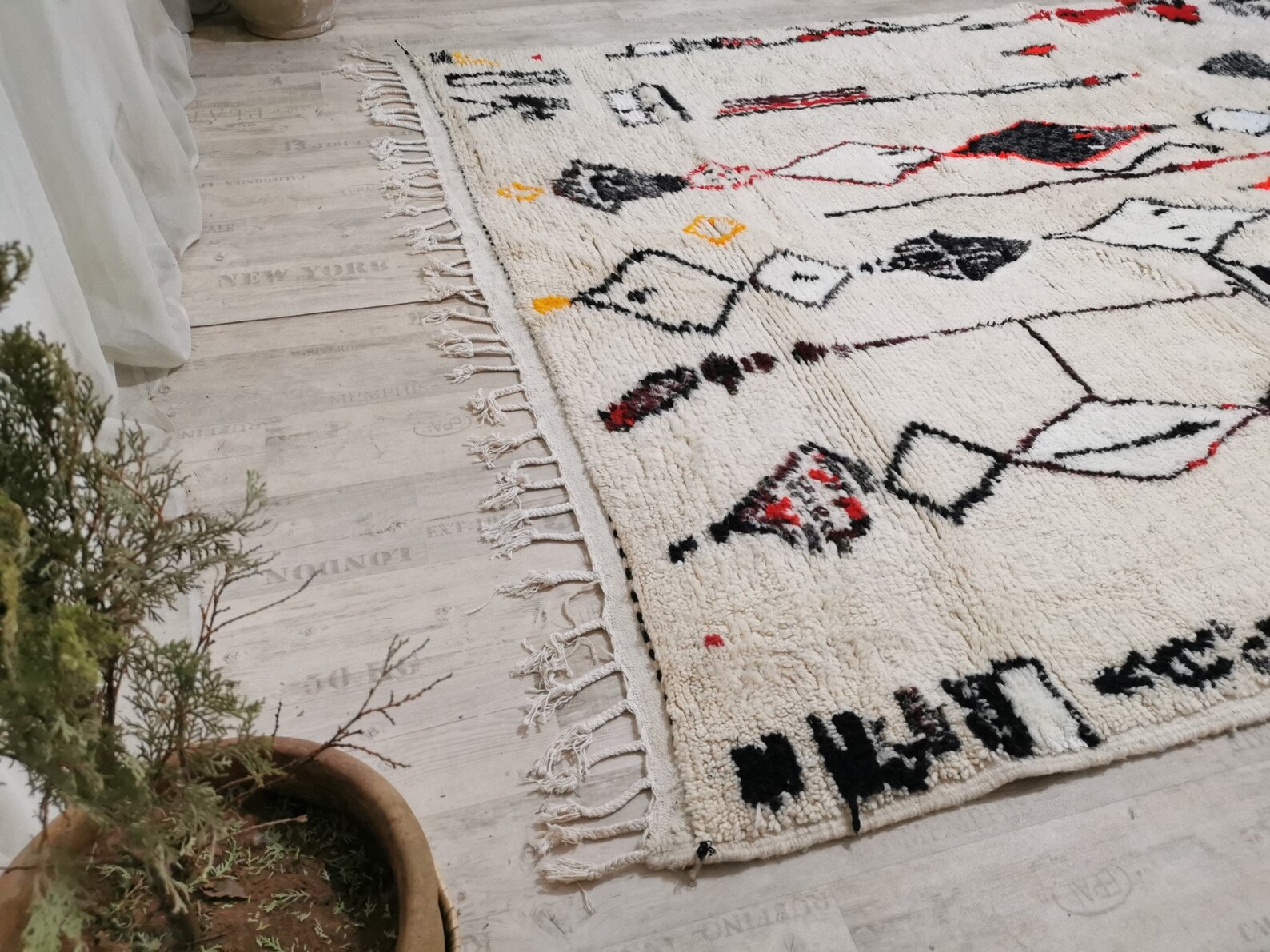 Moroccan Azilal Rug,handmade Moroccan Carpet, Berber Wool Handwoven Rug ...