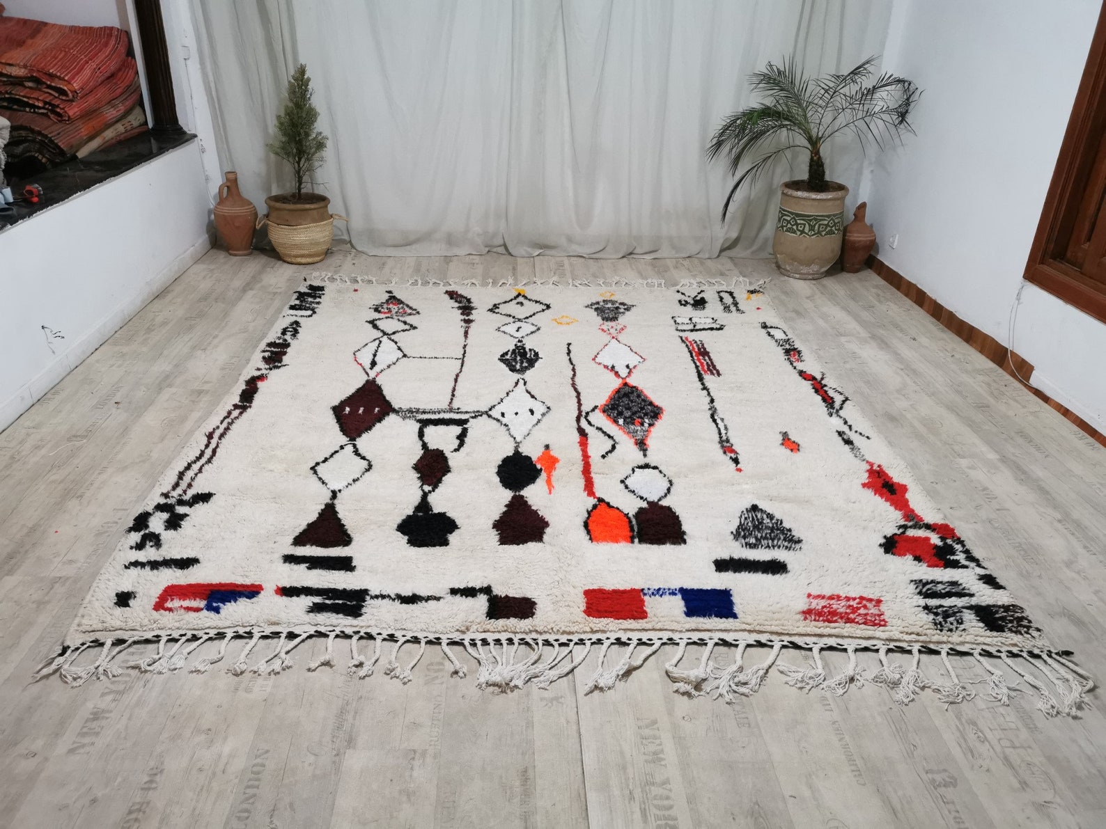 Moroccan Azilal Rug,handmade Moroccan Carpet, Berber Wool Handwoven Rug ...