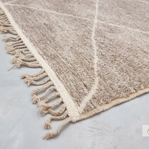 TAUPE MOROCCAN RUG, Handmade Made to Order Rug, White Diamonds Berber ...