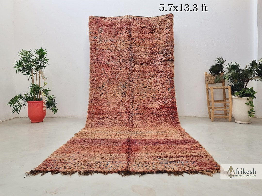 SOLID Purple MOROCCAN RUG, Antique Beni M'guild Rug, Long Handmade Area ...