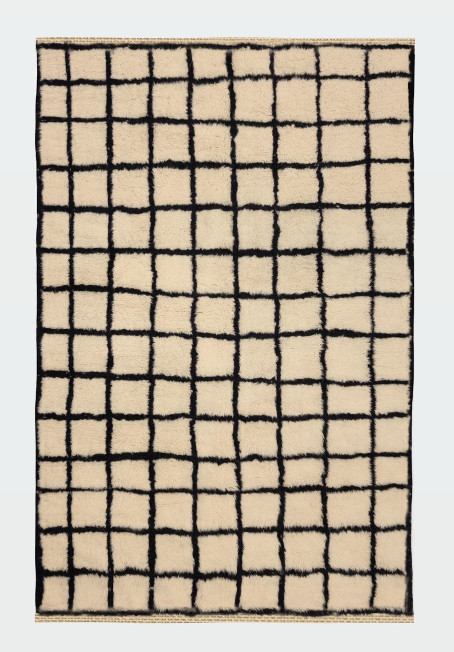 GRID MOROCCAN RUG Beniourain Handmade Grid Rug White Wool | Etsy