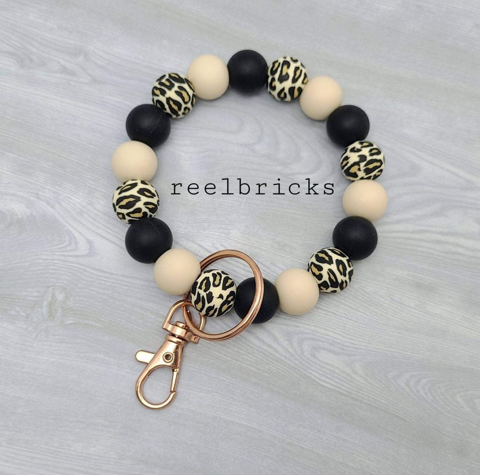 Silicone Beaded Wristlet - Bangle Keychain - Key Ring Bracelet ...