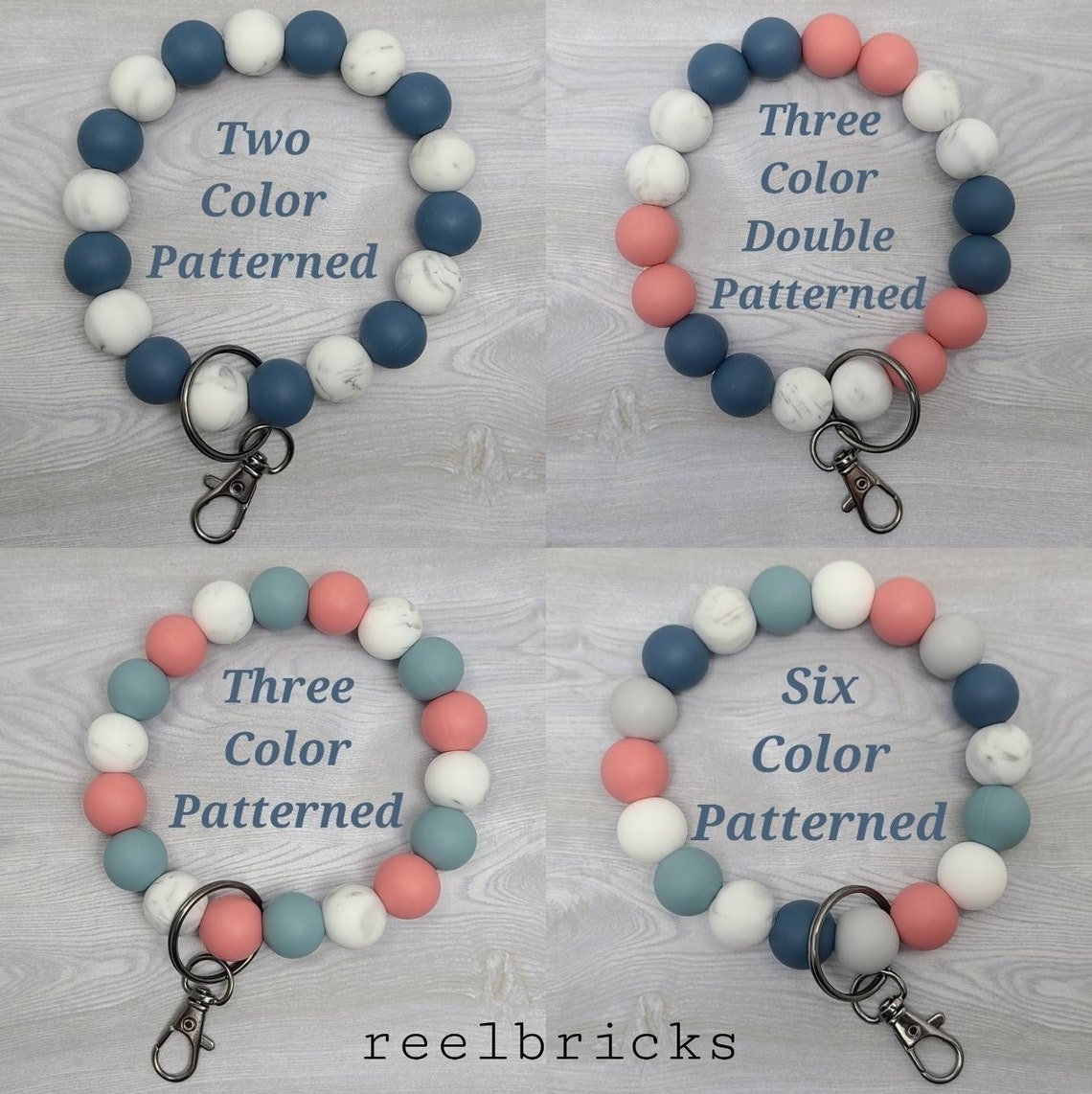 Custom Silicone Beaded Wristlet Bangle Keychain Key Ring - Etsy