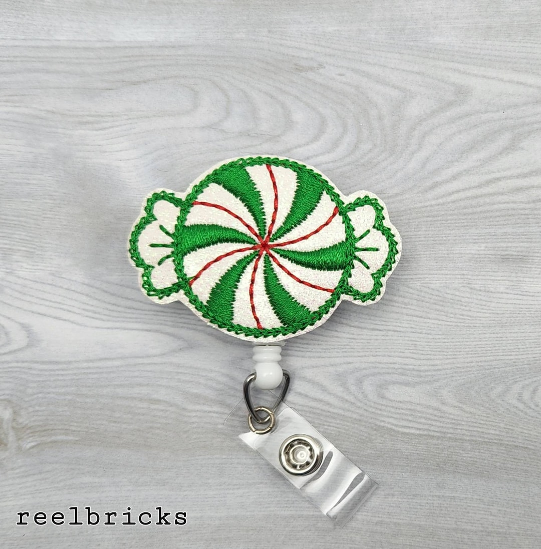 Peppermint Christmas Feltie - Nurse Badge Reel - Stocking Stuffer ...