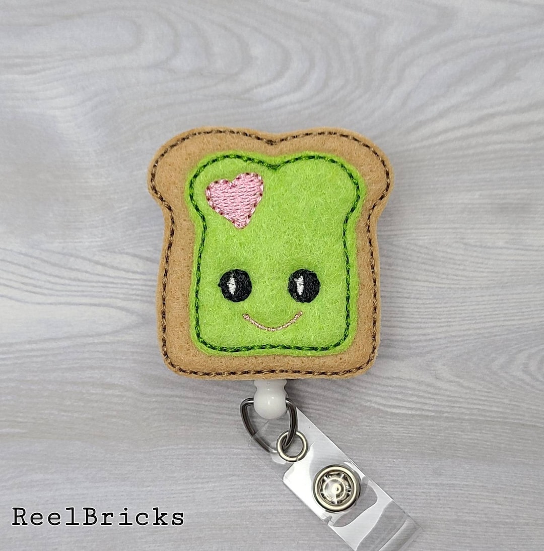 Avocado Toast Feltie Nurse Badge Reel Happy Food Embellishment ...
