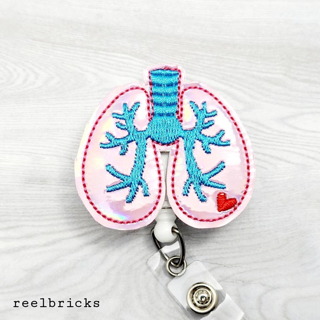 Holographic Lungs Feltie - Nurse Badge Reel - Organ - INTERCHANGEABLE ...
