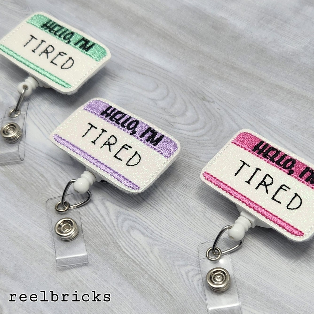 Hello I'm Tired - Cute Name Tag - Nurse Badge Reel - Medical ...