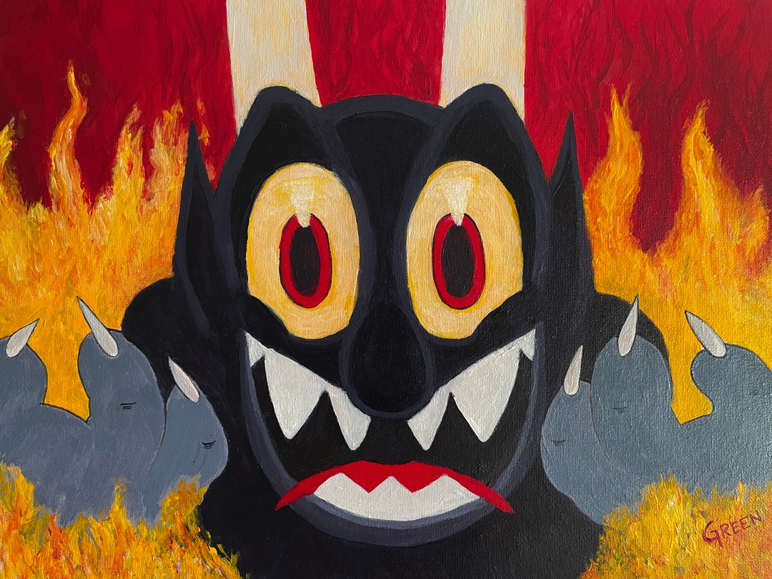 CUPHEAD Devil - Original Art - Acrylic Painting - Etsy