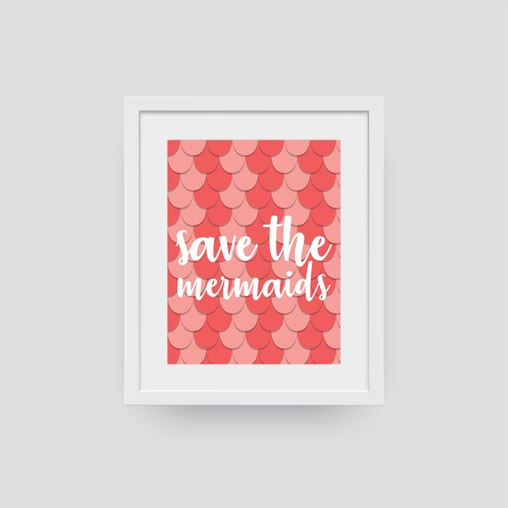 Save the Mermaids Print | Etsy