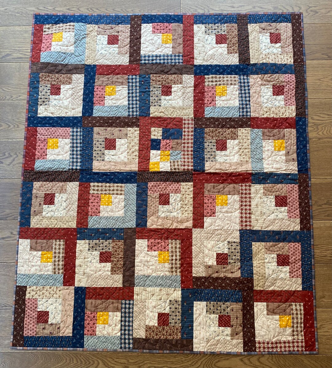 Flannel Log Cabin Quilt - Etsy